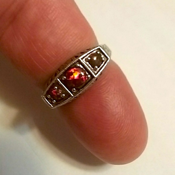 Jewelry | 1ct Red Fire Opal 925 Sterling Silver Ring Size 6 | Poshmark